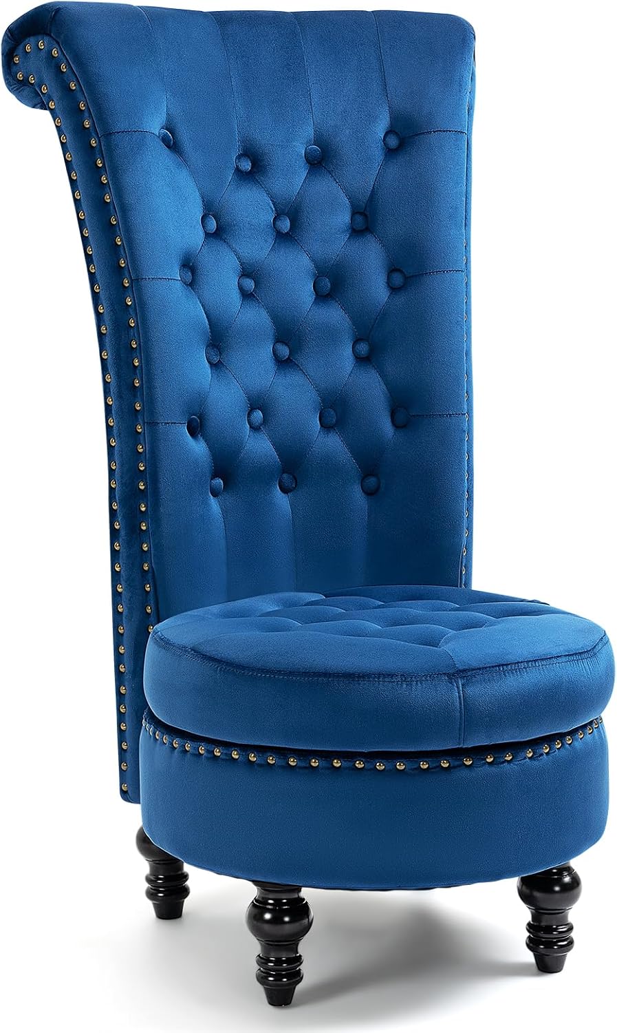 Jumpeak High Back Throne Chair, Velvet Armless Royal Accent Chair w ...