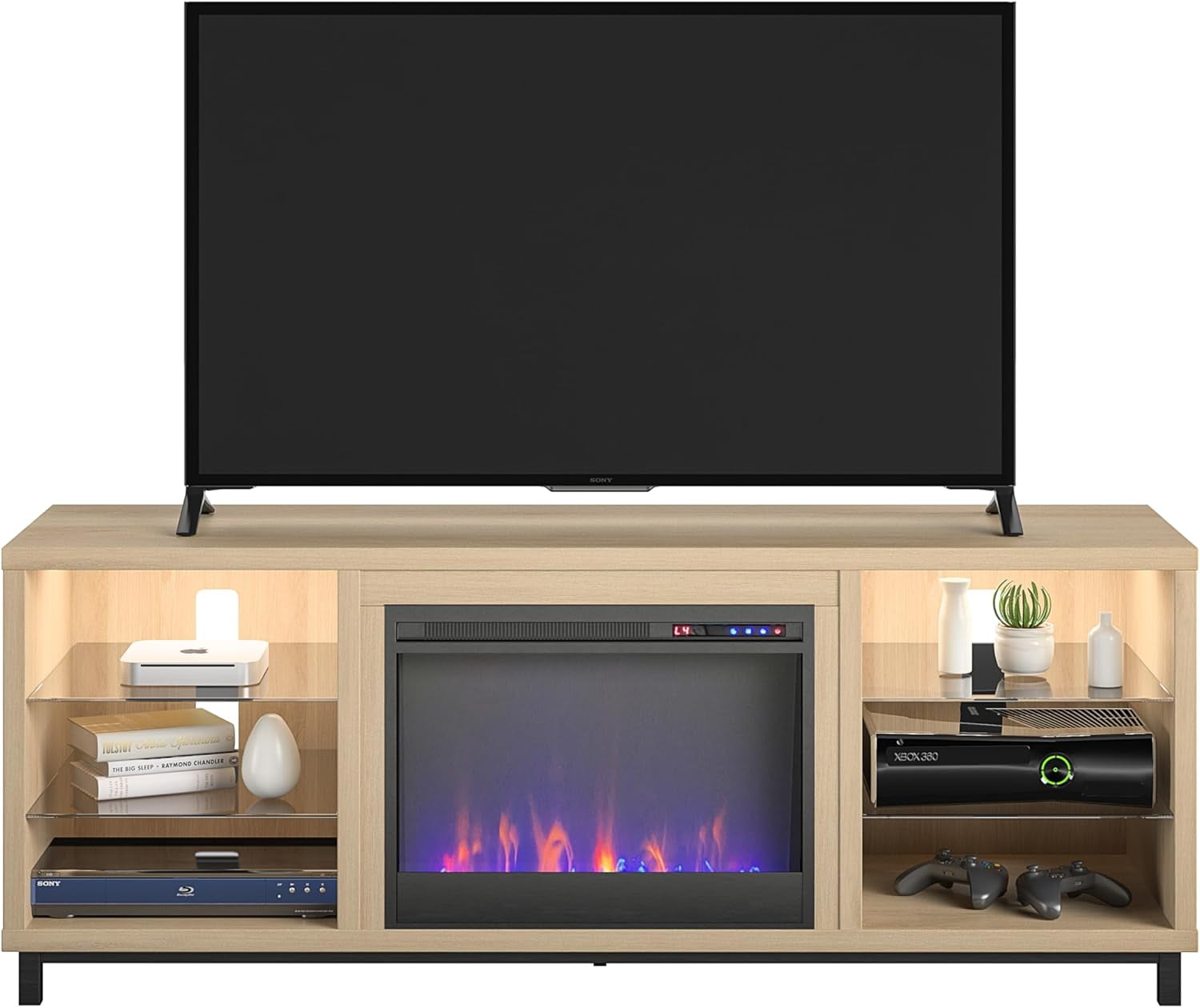 Jumpeak Lumina Fireplace TV Stand for TVs up to 70 Inch, Replaceable ...