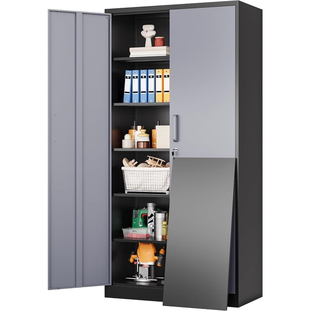 Jumpeak Metal Storage Cabinet with 5 Adjustable Shelf,72" Large Wide ...