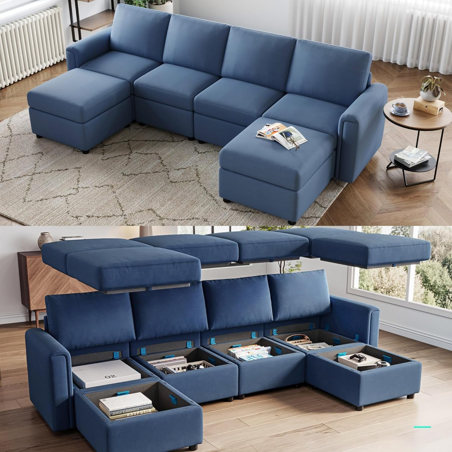 Jumpeak Modular Sectional Sofa, Convertible U Shaped Sofa Couch with ...