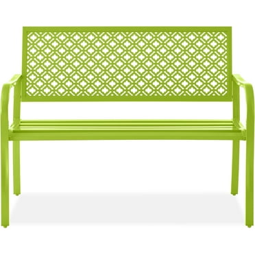 Summit Living 50" Outdoor Garden Bench Chairs, Metal Frame Patio Park ...