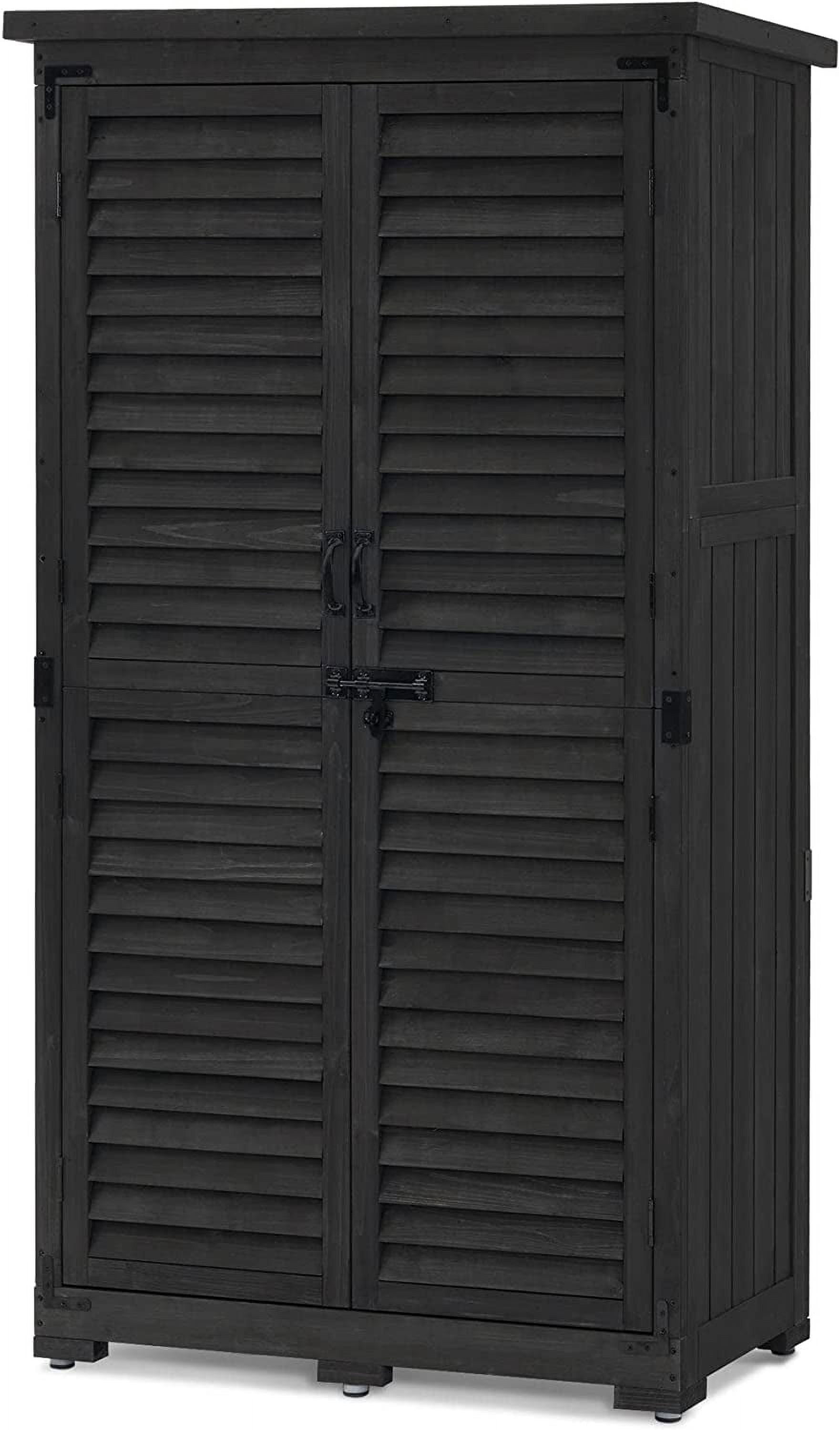Jumpeak Outdoor Storage Cabinet, Garden Storage Shed, Outside Vertical ...
