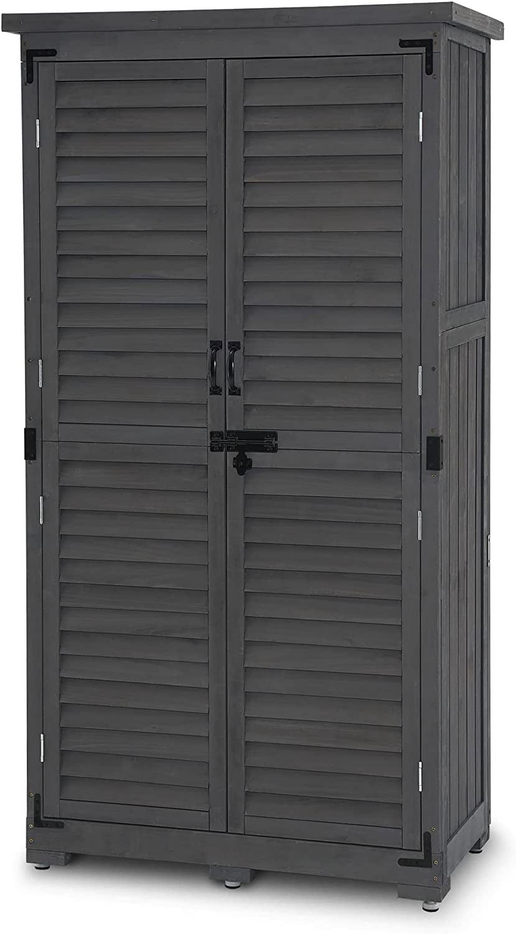 Jumpeak Outdoor Storage Cabinet, Garden Storage Shed, Outside Vertical ...