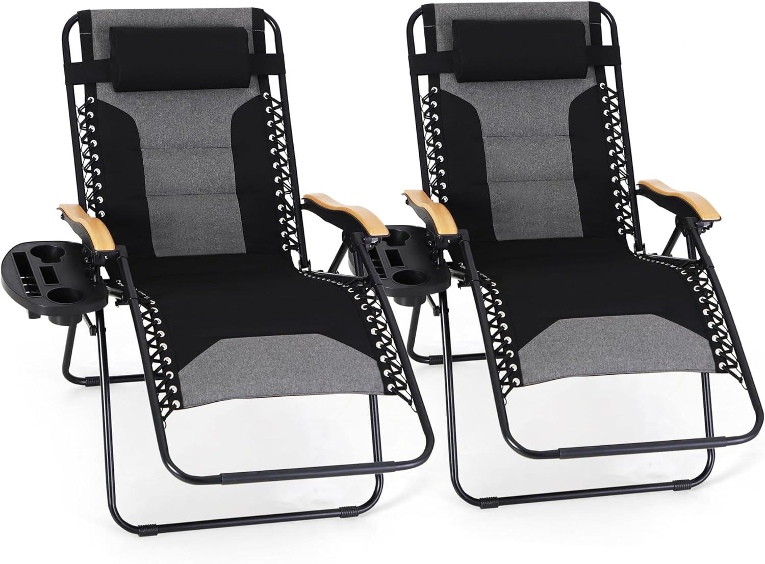 Jumpeak Oversized XXL Padded Zero Gravity Lounge Chairs Set of 2, 30 ...