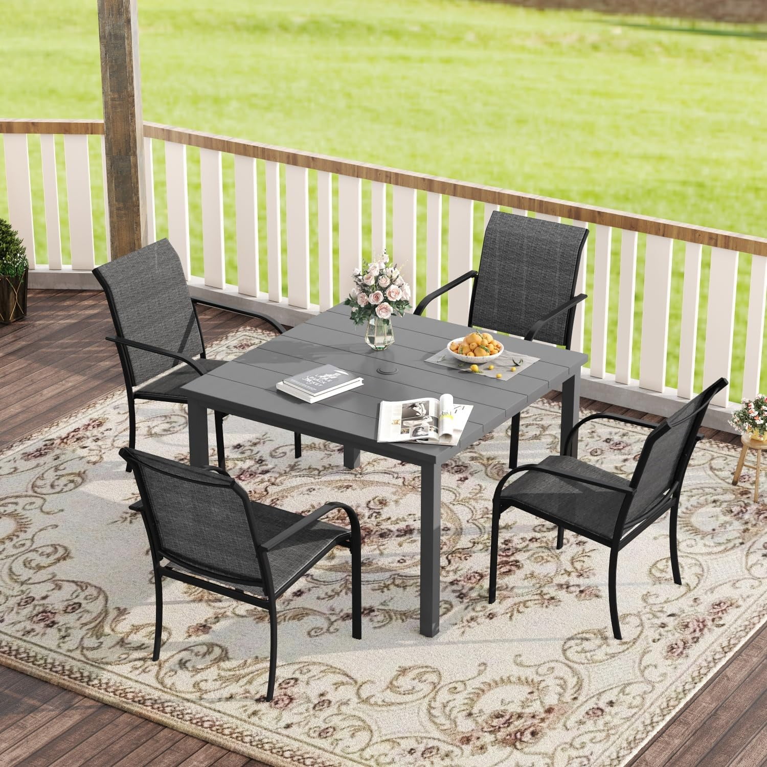 Jumpeak Patio Dining Set for 4, Outdoor Furniture Set Includes 40.2 ...