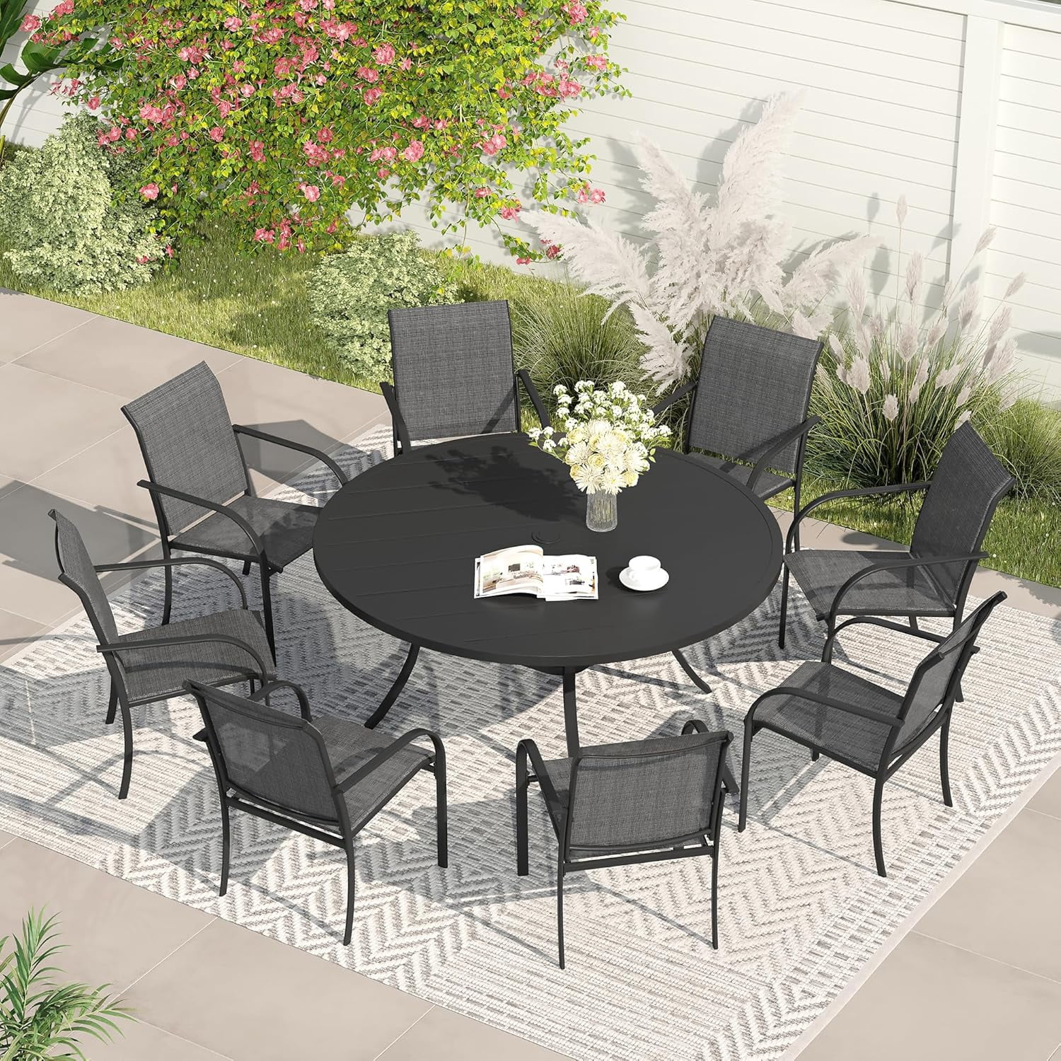 Jumpeak Patio Dining Set for 8, Outdoor Furniture Set Includes 53 ...