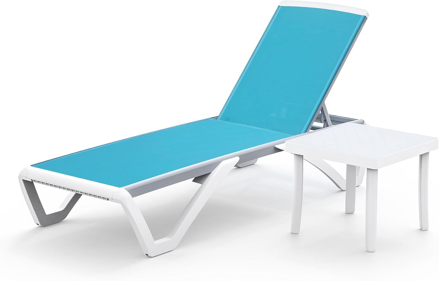 Jumpeak Pool Lounge Chair Aluminum Adjustable Outdoor Chaise Lounge,All ...
