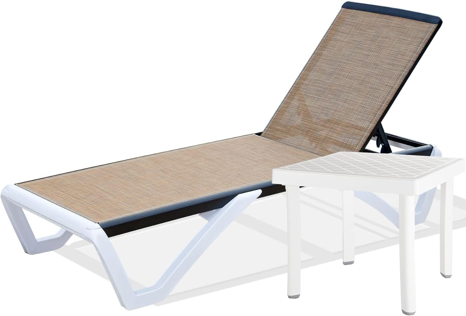 Jumpeak Pool Lounge Chair Aluminum Adjustable Outdoor Chaise Lounge,All ...