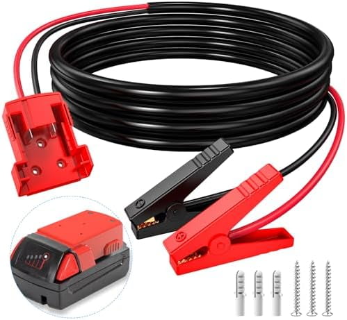 Jumper Cable Clamps for Milwaukee 18V, 6.2ft 8AWG Portable Battery ...