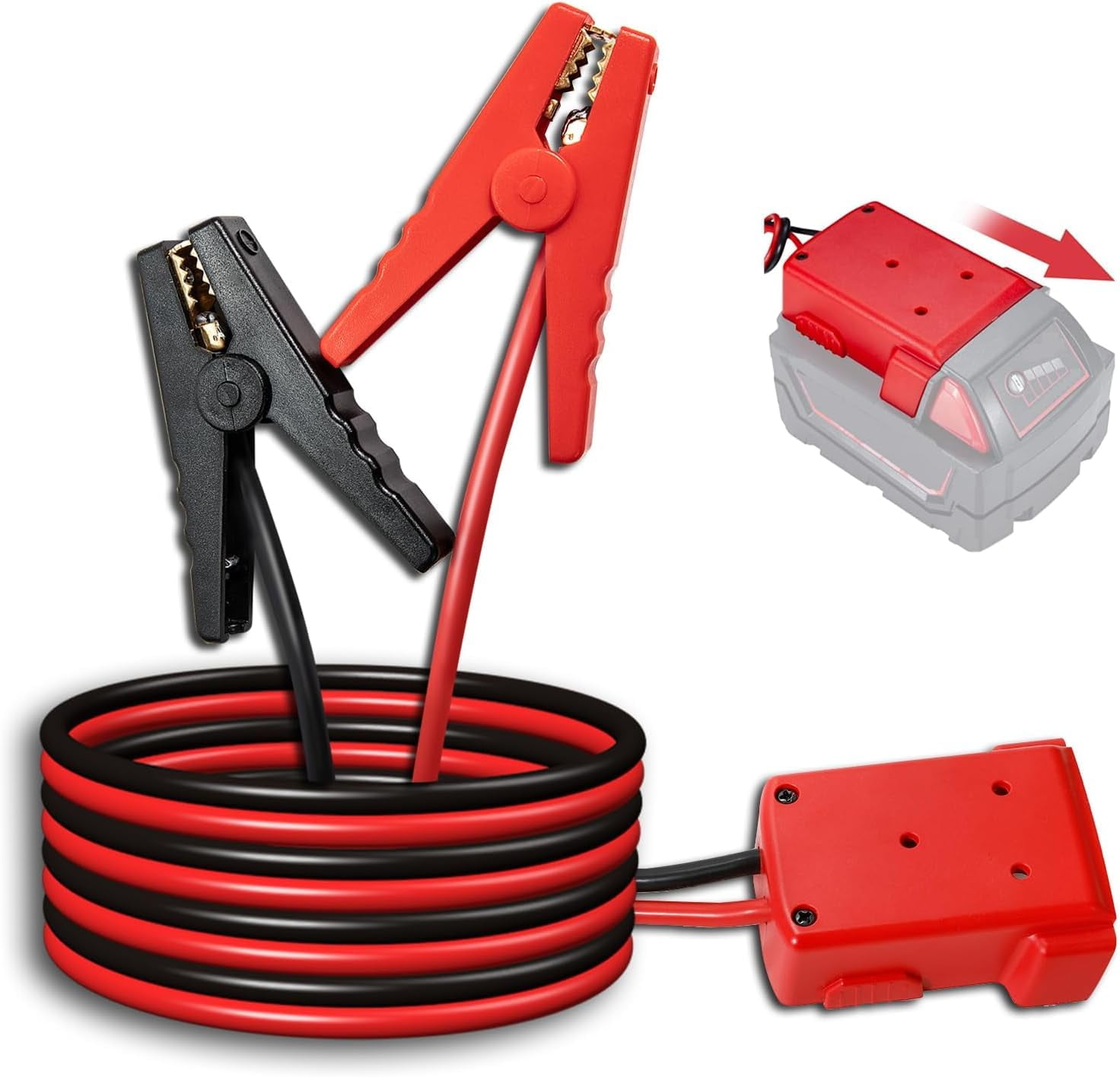 Jumper Cable Clamps for Milwaukee M18 18V Battery Jumper Starter, 8AWG ...