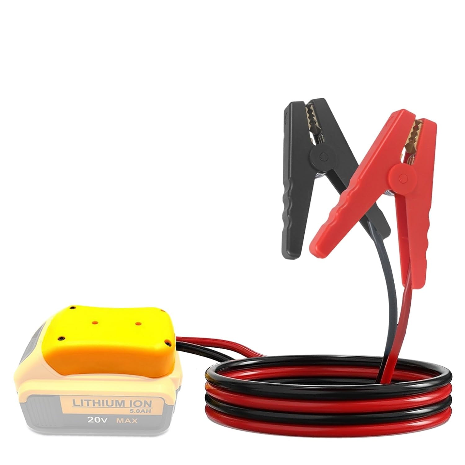 Jumper Cables for Car with Adapter for DEWALT 20V Batteries, 8AWG 2FT ...