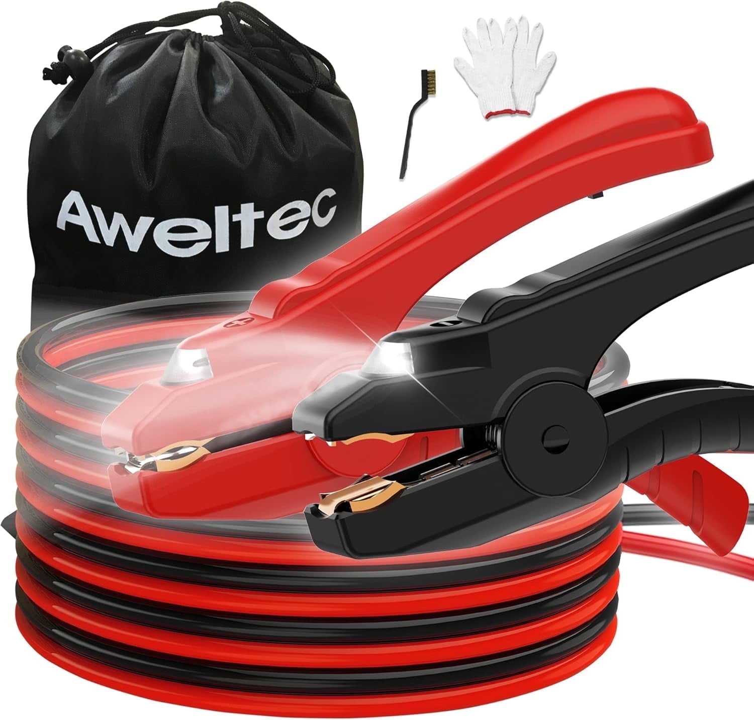 AWELTEC Heavy-Duty Jumper Cable with LED Lights for Automotive Jump ...