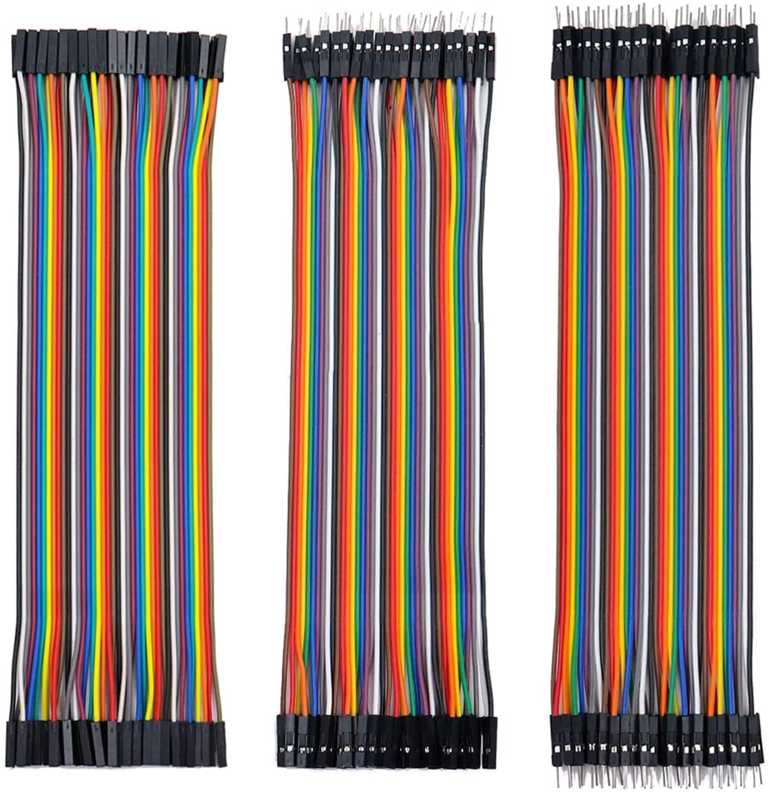 Jumper Wire Cable 3 x 40pcs Each 20cm,3 in 1 Dupont Breadboard Cables ...