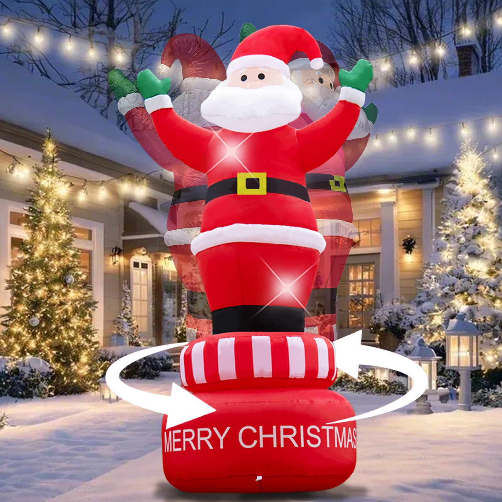 Jumpfly 8FT Santa Claus Christmas Inflatables Outdoor Decoration ...