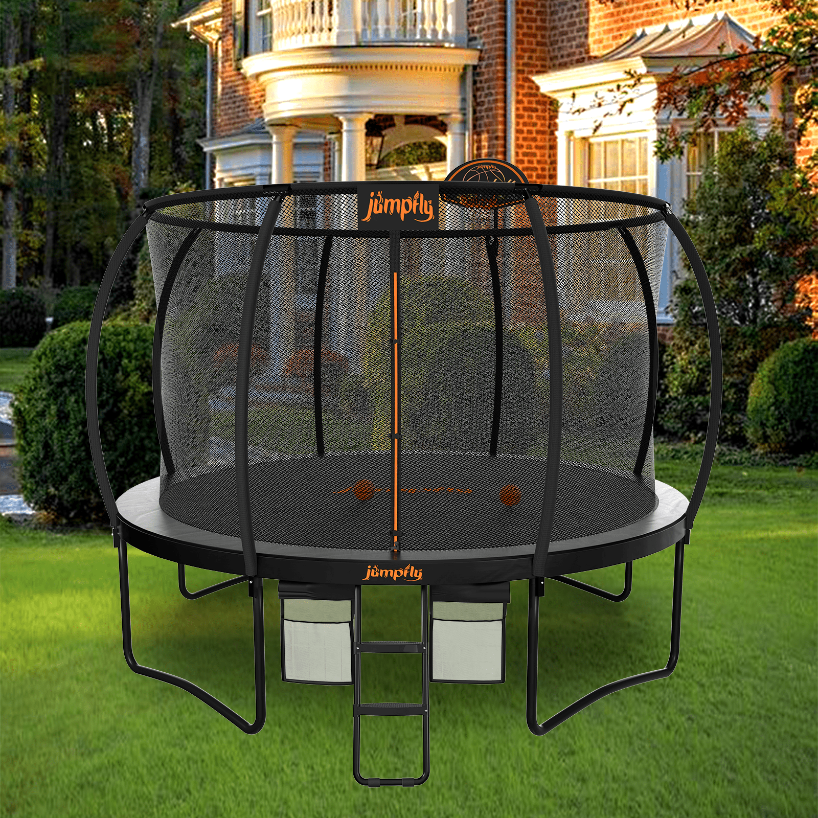 Jumpfly Trampoline with Basketball Hoop, Black, 10 ft - Walmart ...