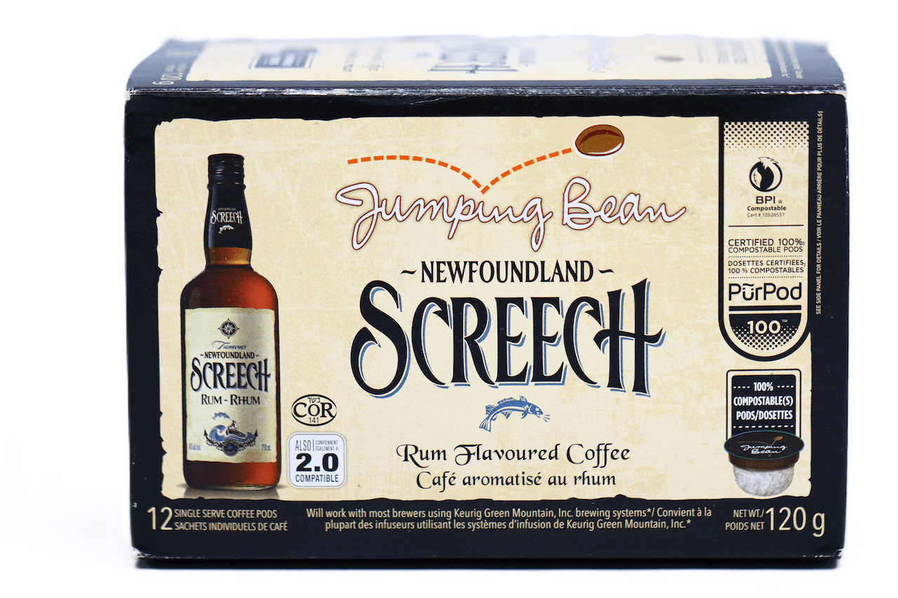 Jumping Bean Newfoundland Screech Rum Coffee,12ct{Imported from Canada ...
