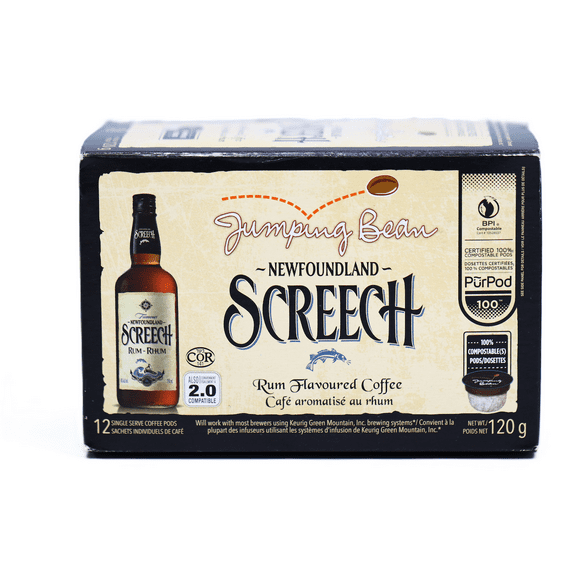 Jumping Bean Newfoundland Screech Rum Coffee,12ct{Imported from Canada ...