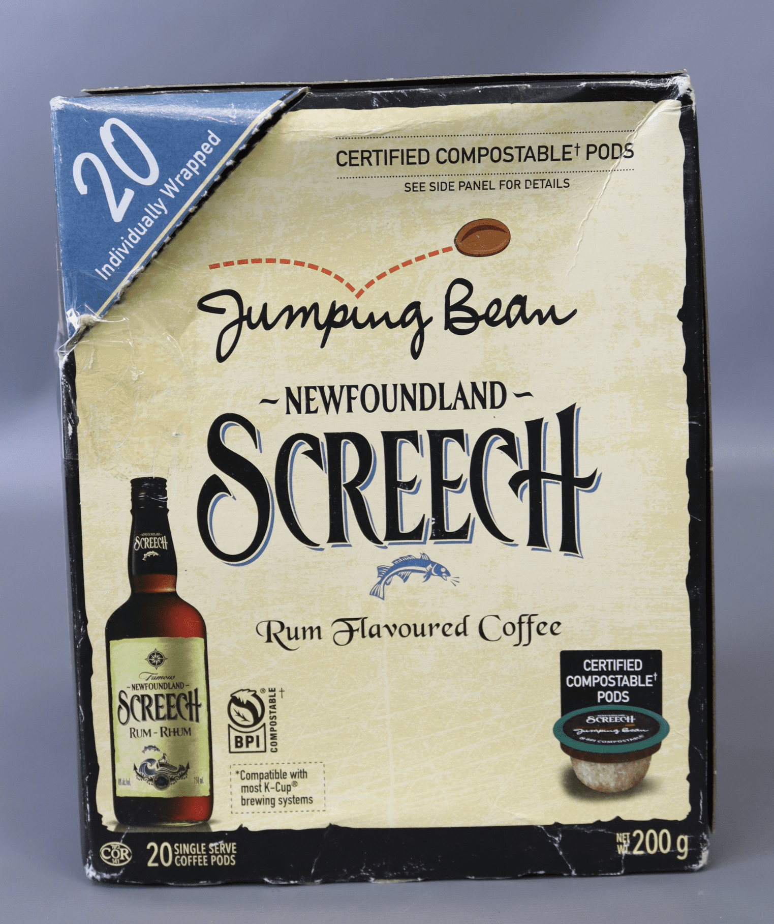 Jumping Bean Newfoundland Screech, Rum Flavoured 100% Compostable ...