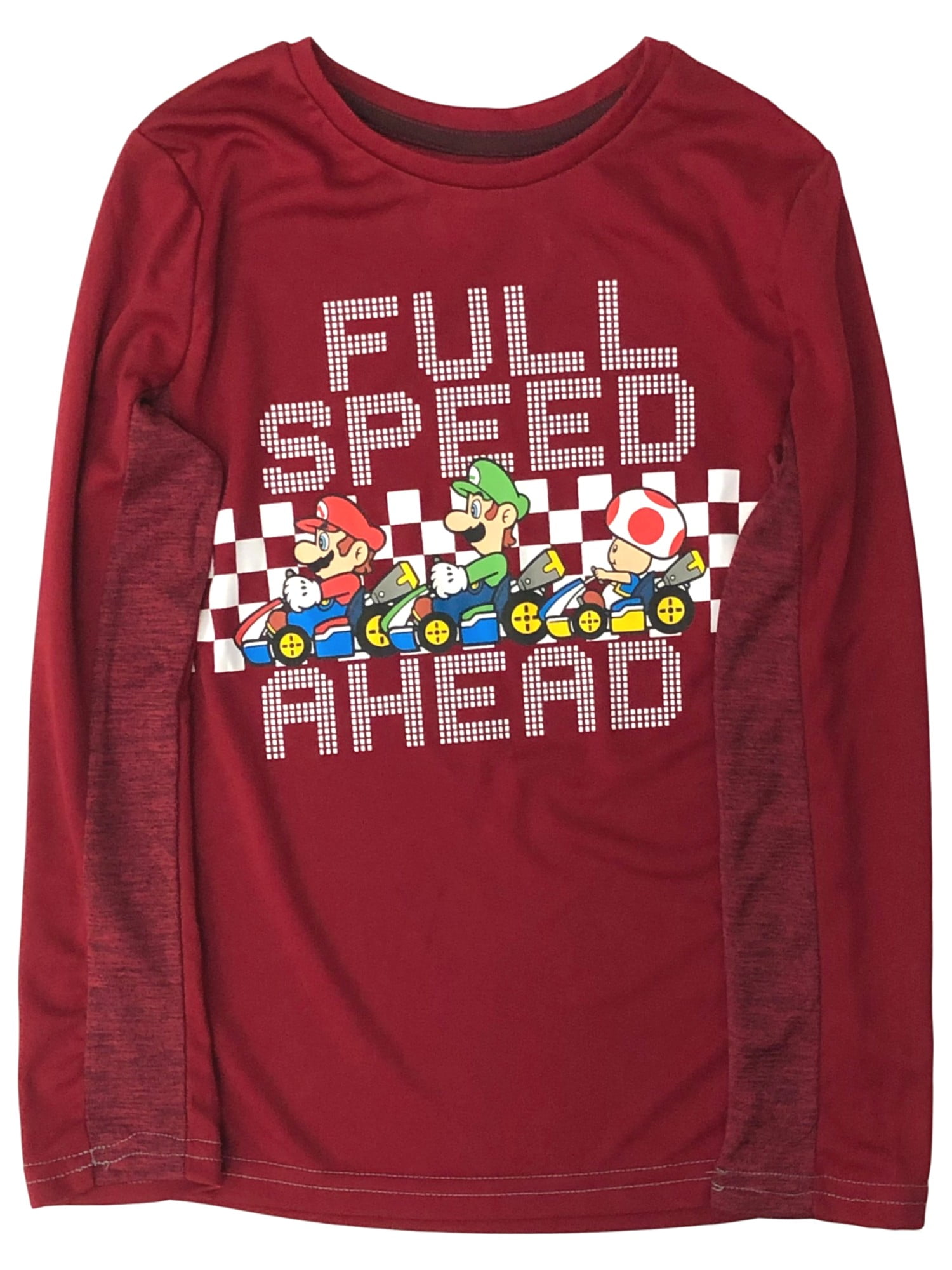 Jumping Beans Active Boys Silky Long Red Super Mario Bros T-Shirt Tee ...