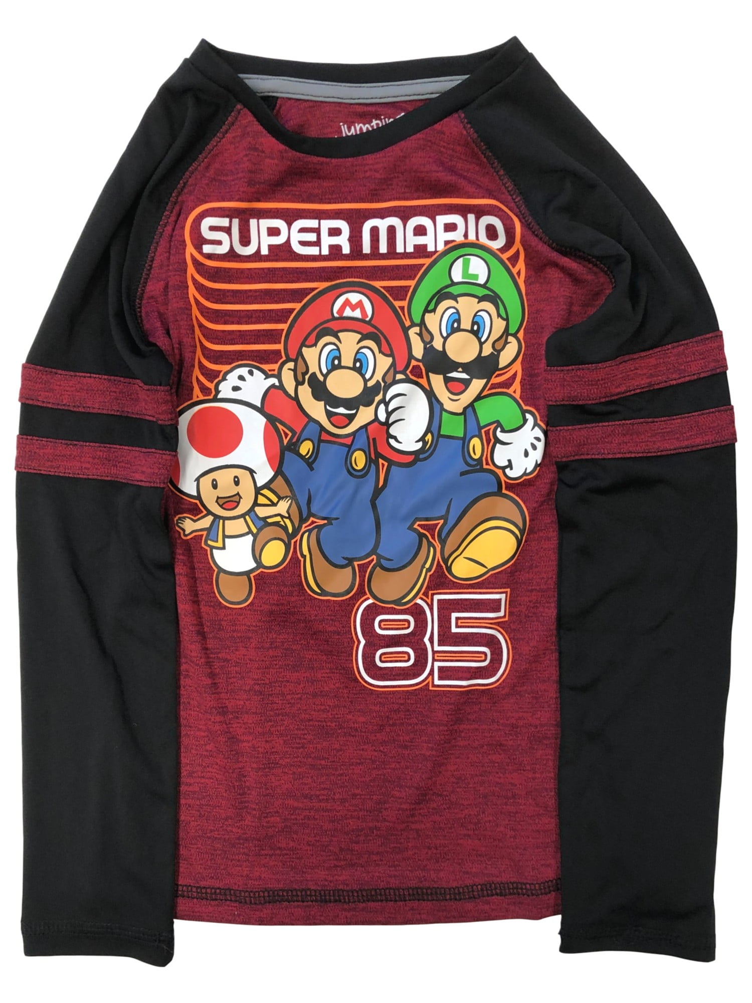 Jumping Beans Active Boys Silky Long Red Super Mario Bros Tee Shirt T ...