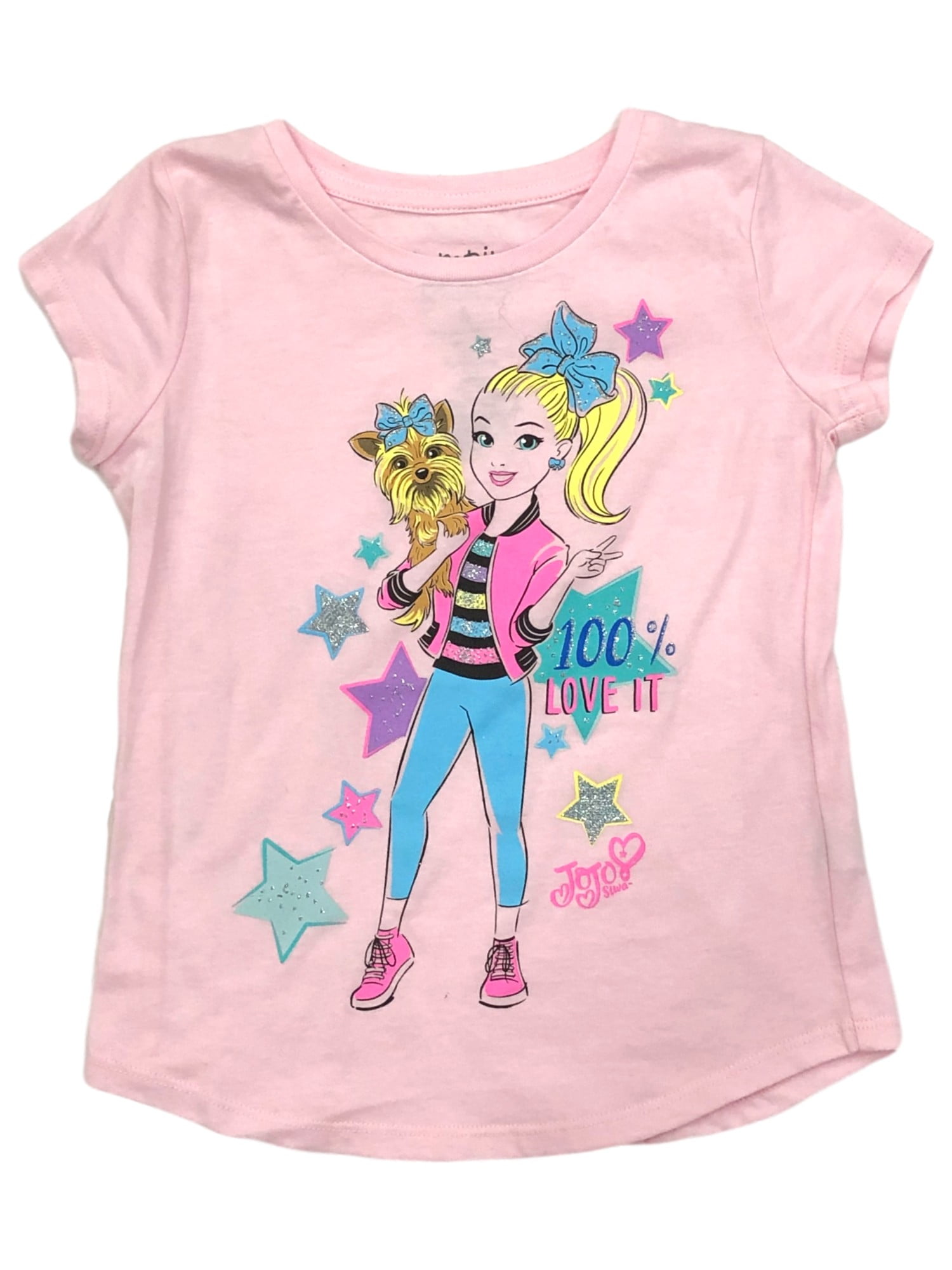 Jumping Beans Girls Pink Sparkle Short Sleeve Jojo Siwa T-Shirt Tee ...