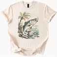 Jumping Fish Palm Tree Graphic T Shirt Ocean Sea Nature Tee - Walmart.com