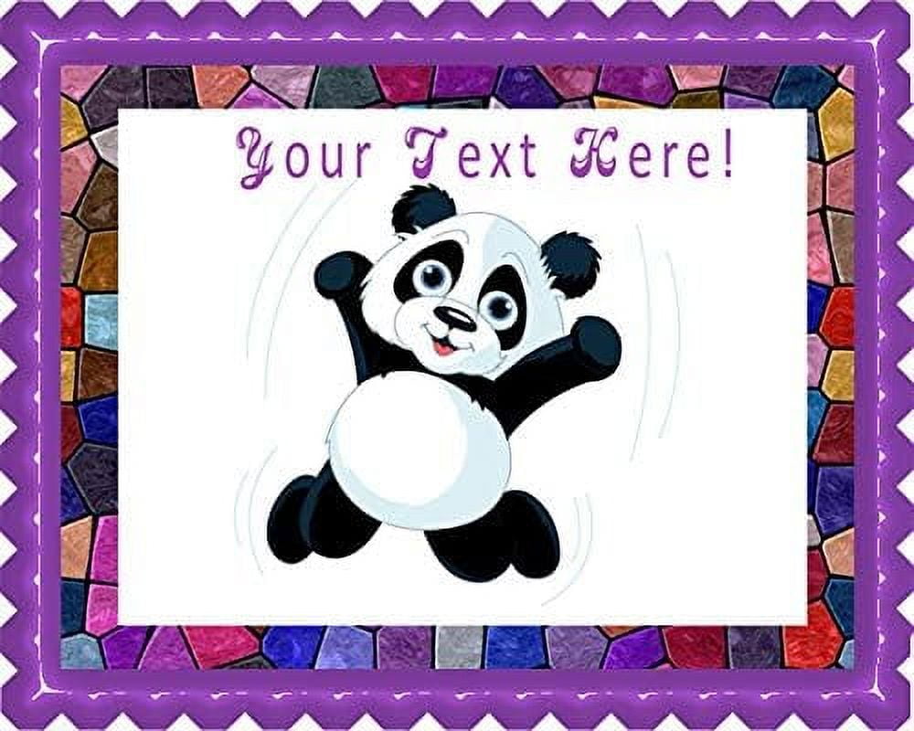Jumping Happy Panda - Topper - 10" x 16" (1/2 sheet) rectangular ...