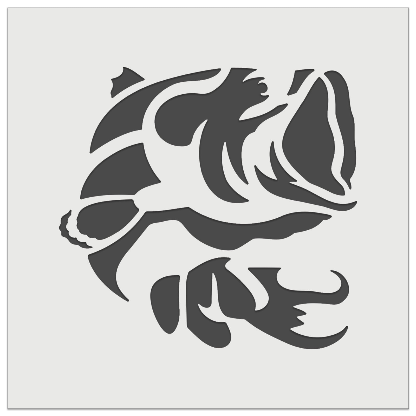 Jumping Largemouth Bass Fish DIY Cookie Wall Craft Stencil - 7.0 Inch ...