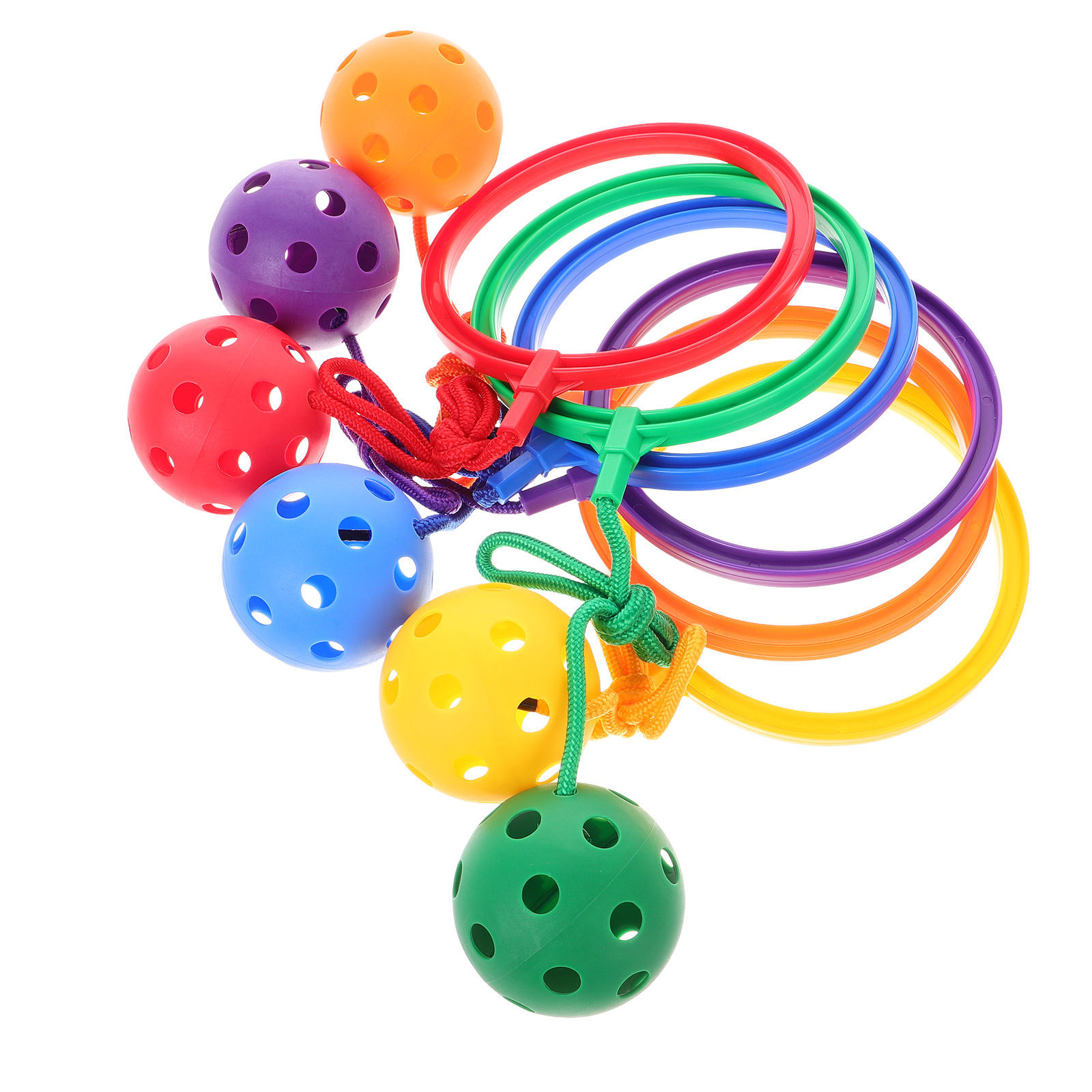 Jumping Ring Toy,Skip Ball Toys,6Pcs Jump Leg Ball Toy Rope Ankle Skip ...
