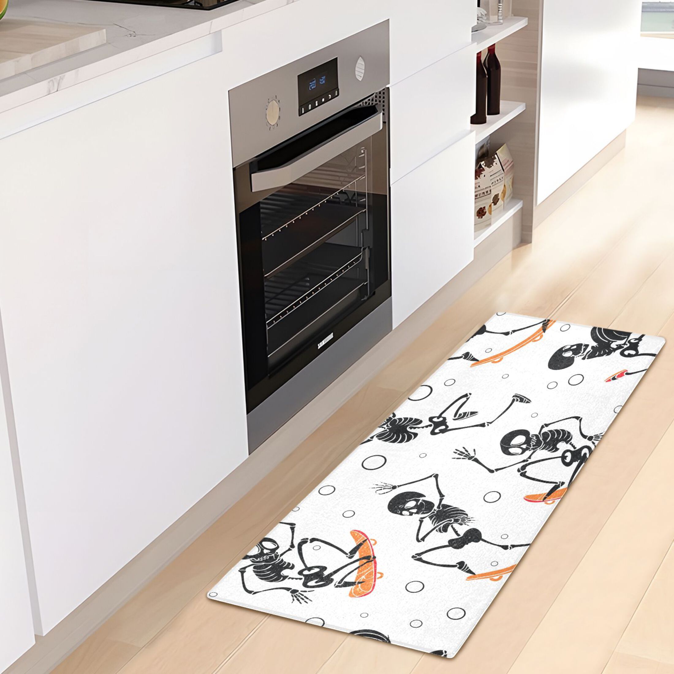 Jumping Skeletons Haloween Luxury Kitchen Rug Non Slip Bathroom Plush ...