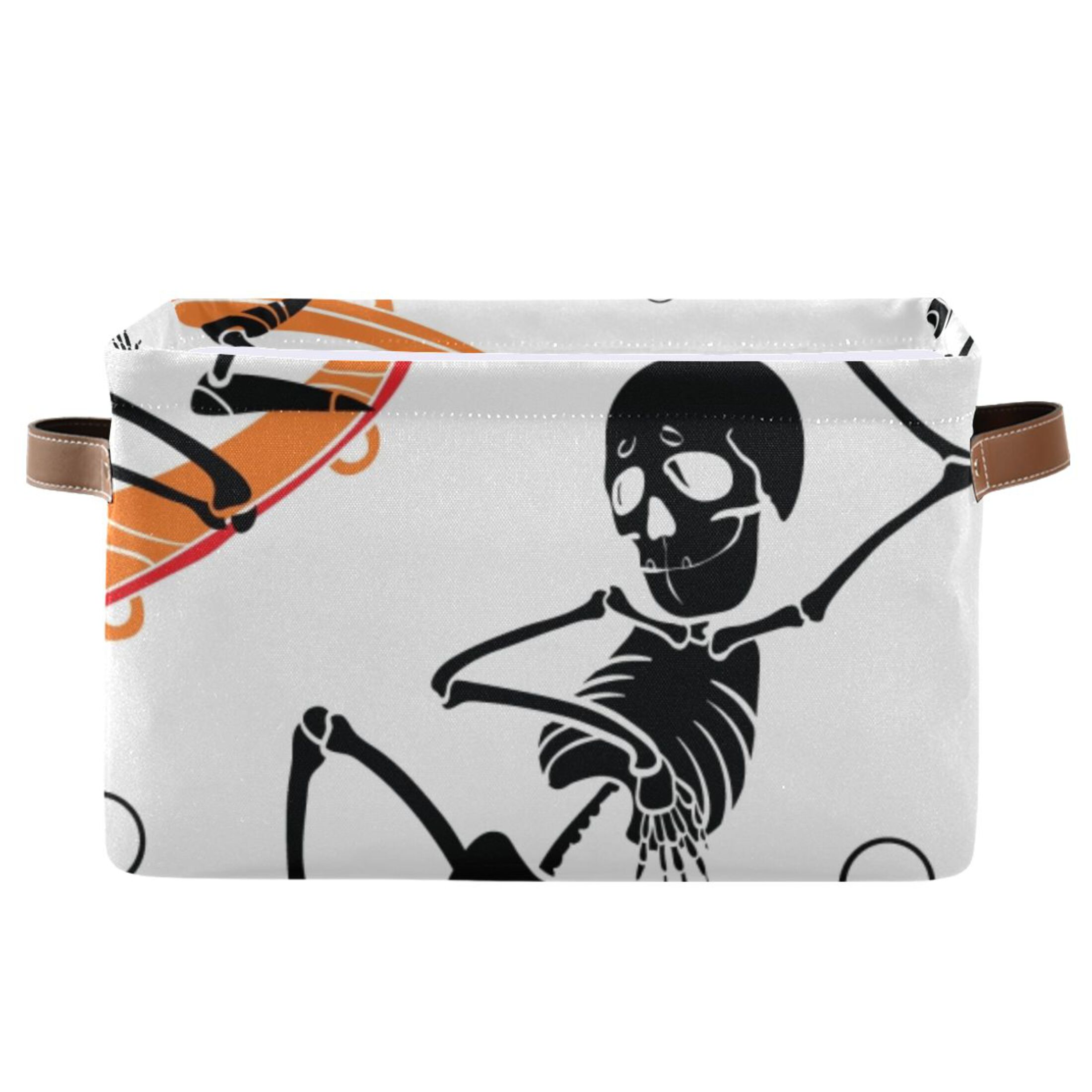 Jumping Skeletons Haloween Storage Basket Large Foldable Storage Bin ...