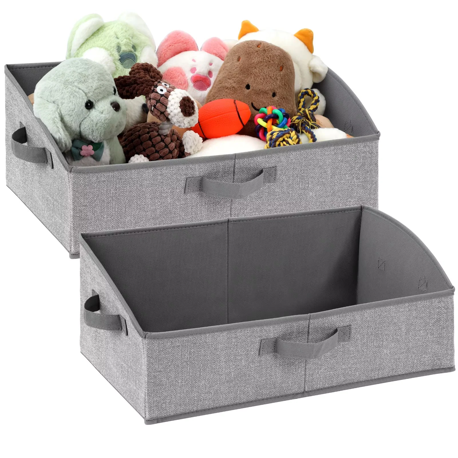 Jumpress 2 Pack Dog Toy Basket, Collapsible Dog Toy Bin with Handle ...