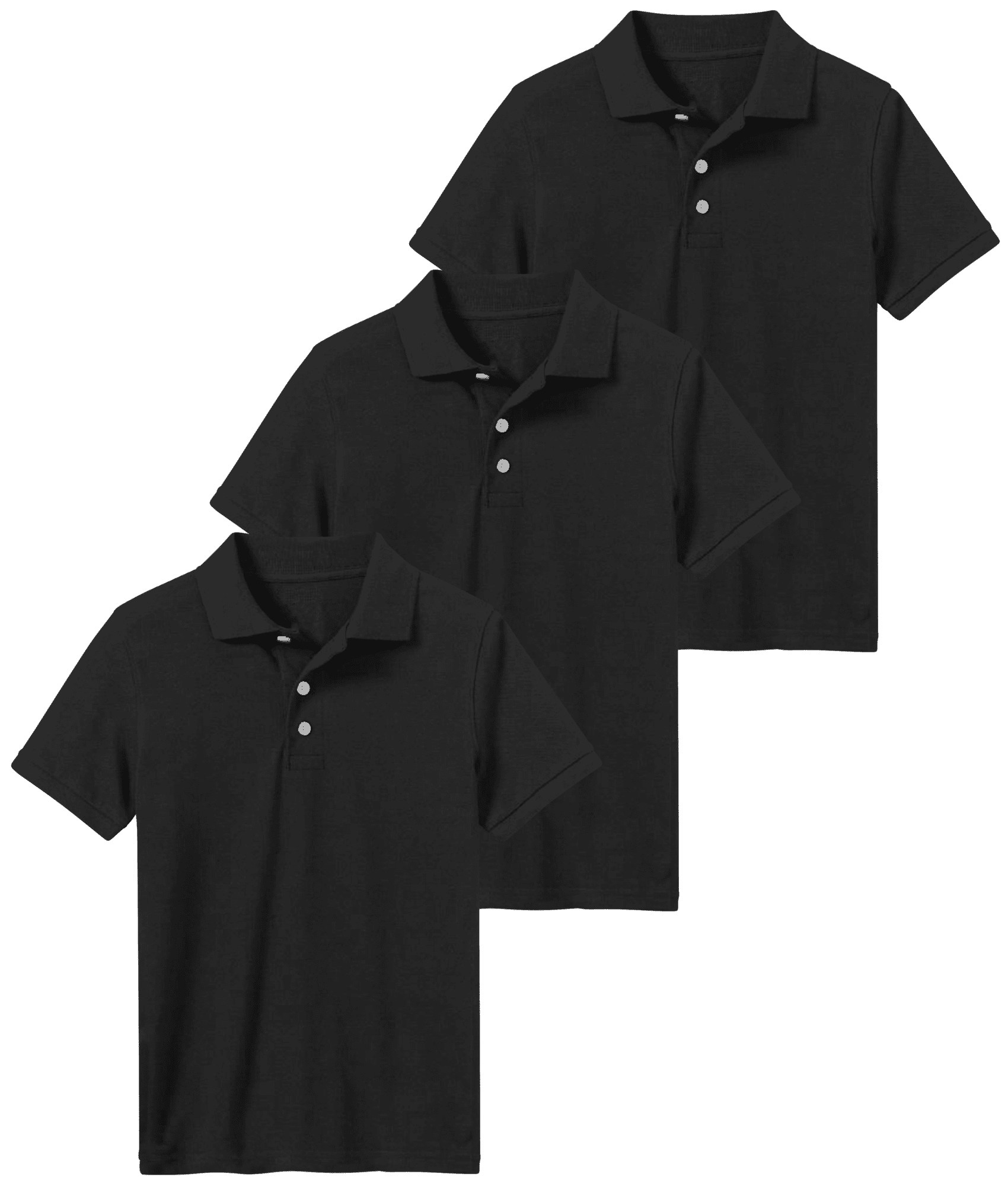 JumpStart Boys School Uniform Polo Shirts, Short Sleeve, Pack of 3 ...