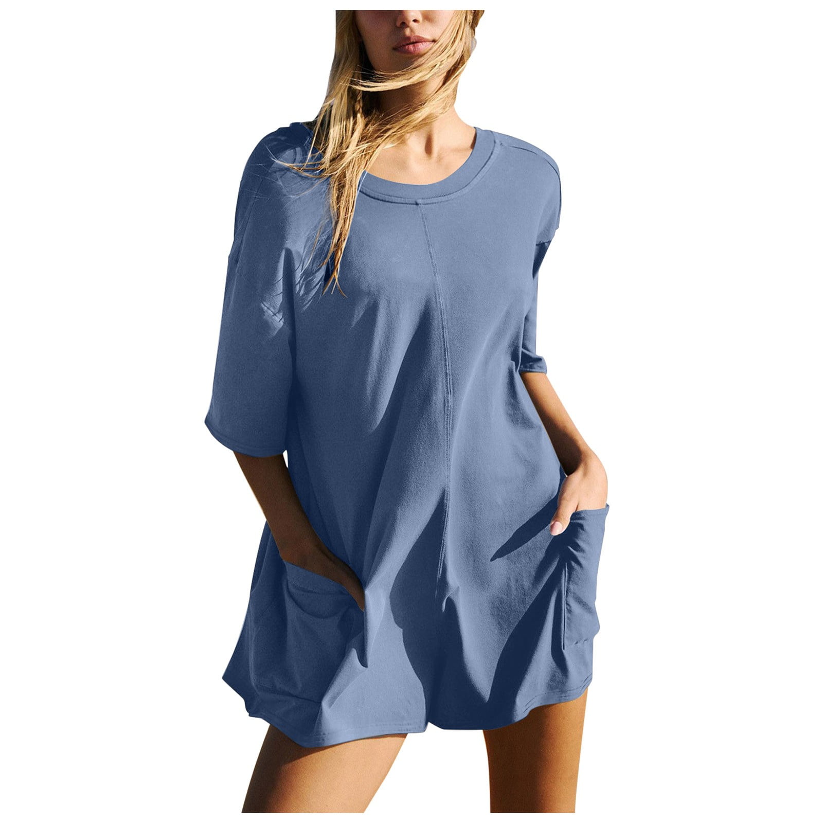 Jumpsuits for Women Shorts,Women's Summer Oversized Tee Romper Casual ...