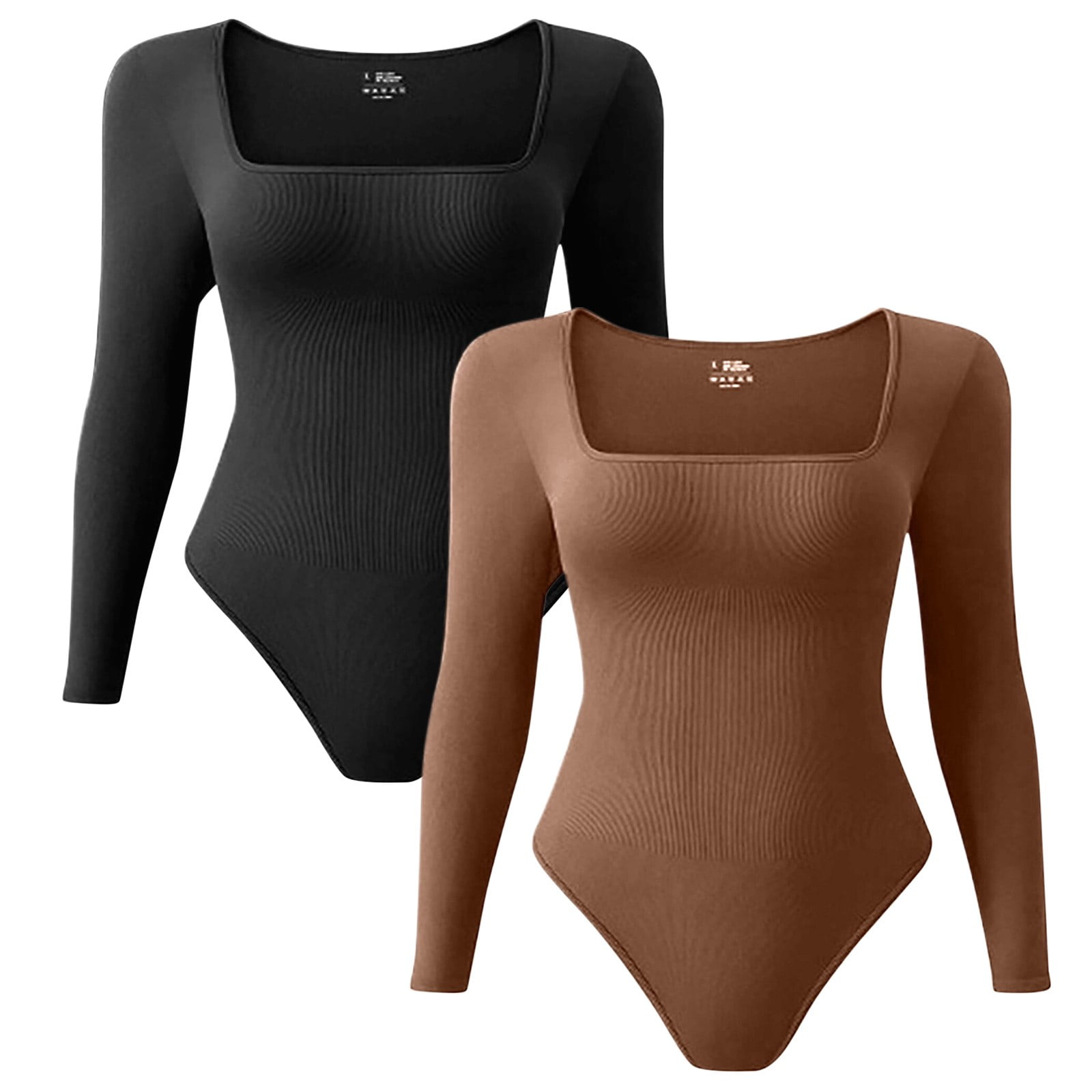 Jumpsuits For Women 2 Piece Bodysuits Sexy Ribbed Square Neck Long
