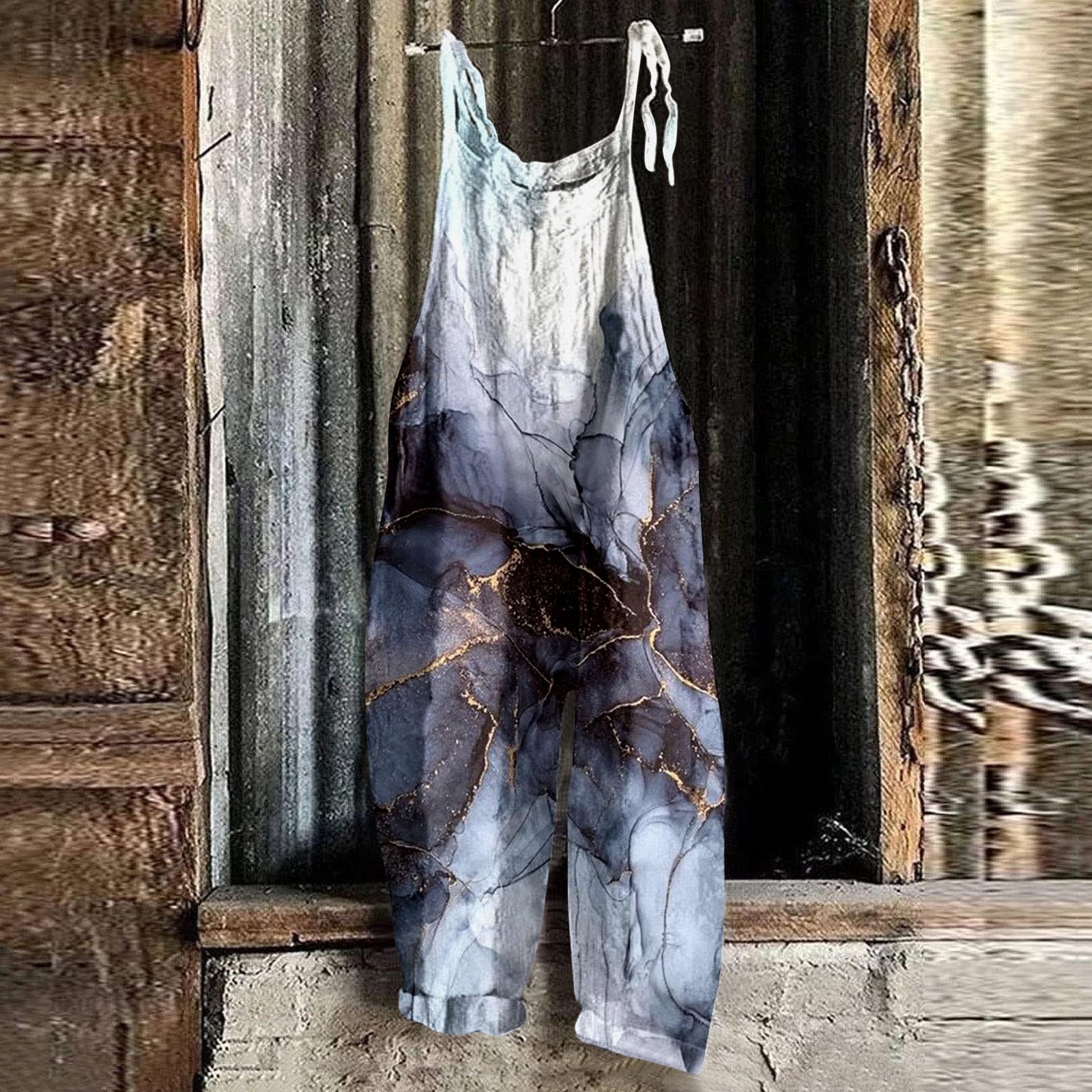 Plus Size Loose Fit Drawstring Printed Overalls,Casual Hip Hop Jogger ...