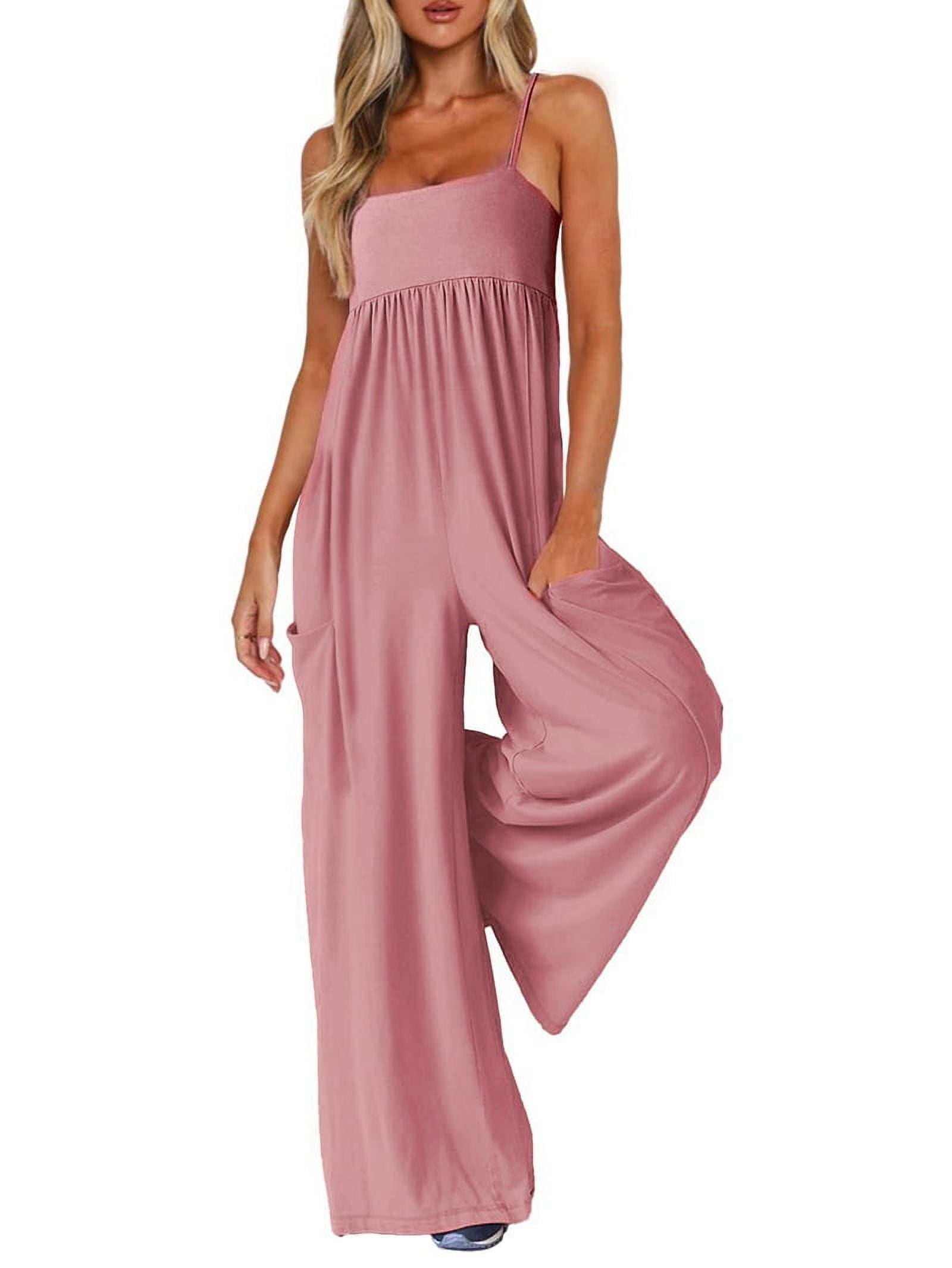 Jumpsuits for Women Spaghetti Strap Wide Leg One Piece Overalls Summer ...
