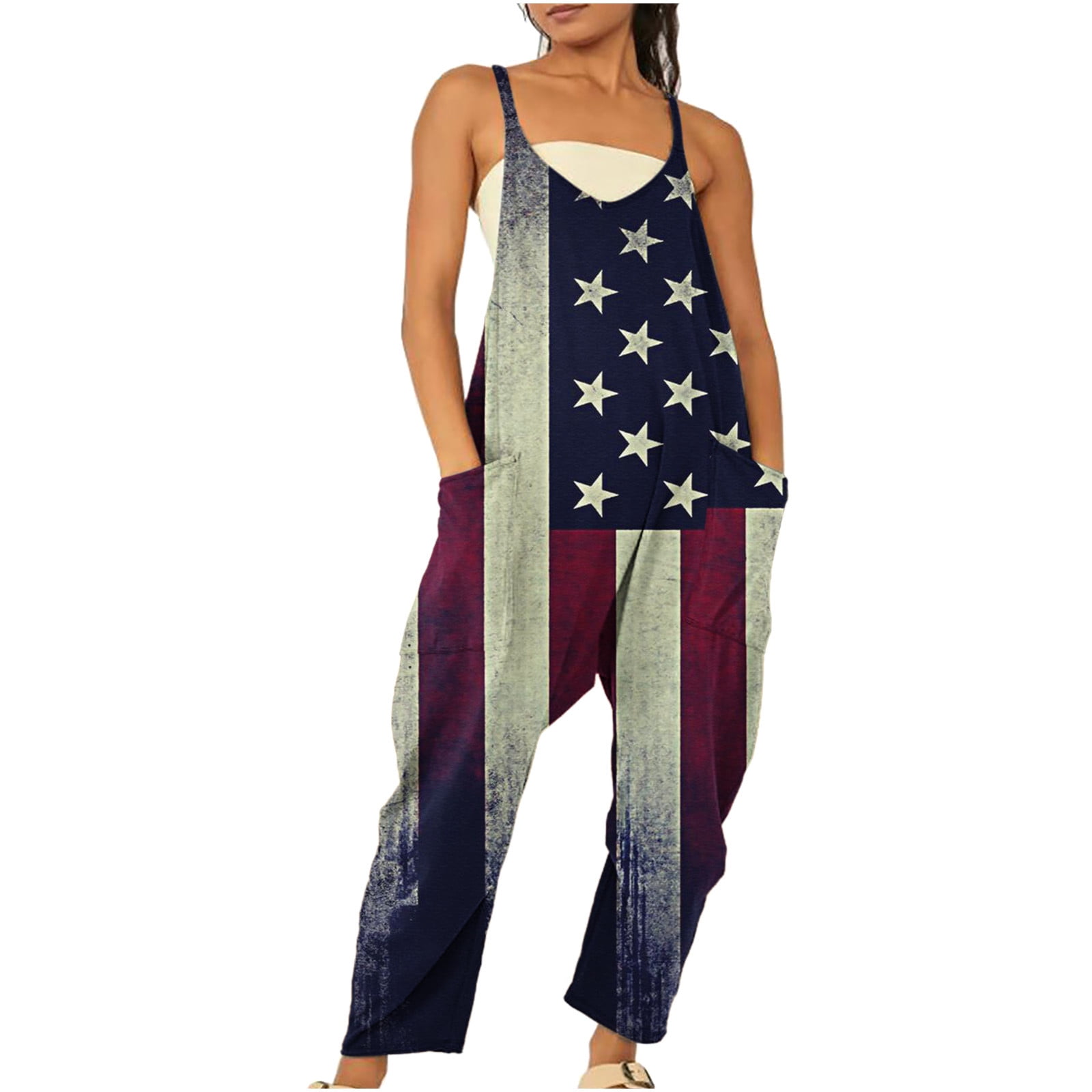 Jumpsuits for Women USA Flag,Women's Overalls,Overalls for Women Loose ...