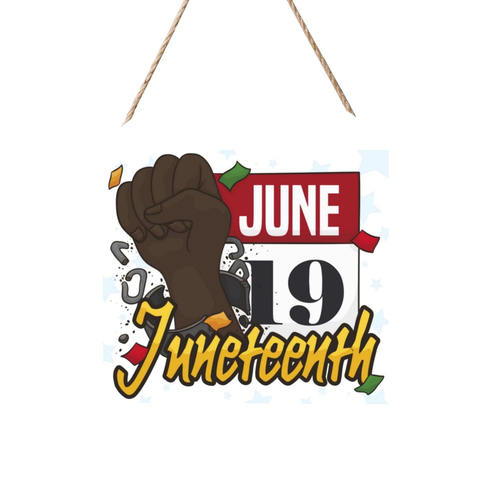 Jun-et-eenth Black History Month Fist Pride African American Wooden ...
