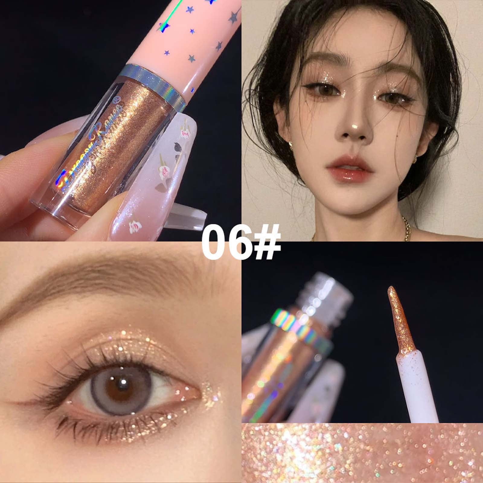 JunYeShi 1.6ml Silver Gold Diamond Eye Liner Shimmer Metallic Eyeliner ...