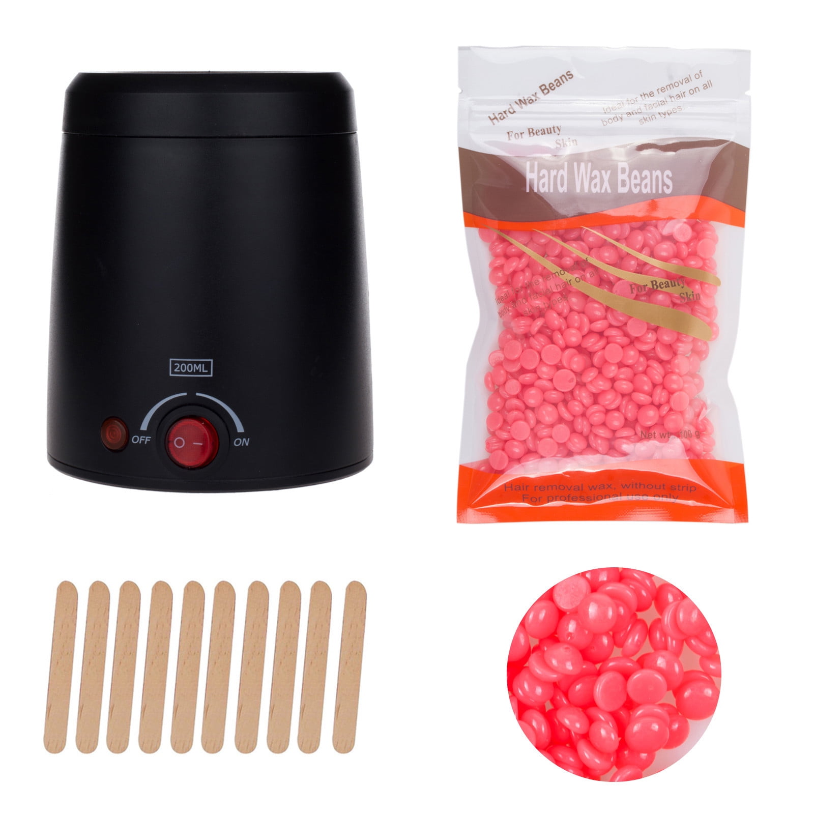 JunYeShi 100g Wax Beans+10 Wooden Sticks Wax Machine, Wax Cosmetology ...