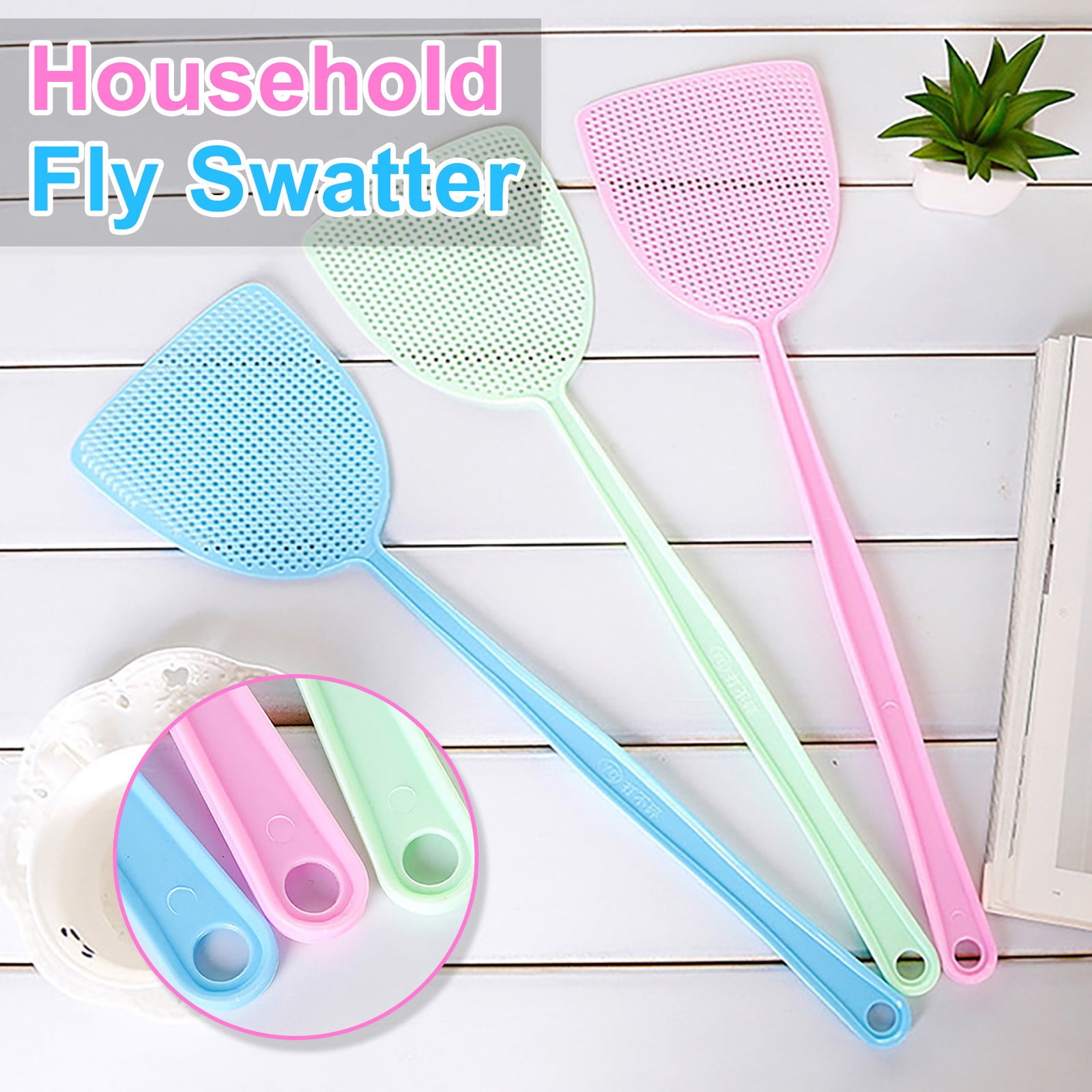 JunYeShi 3 Pack Fly Swatter Manual Swat Pest Control Plastic with 17.5 ...