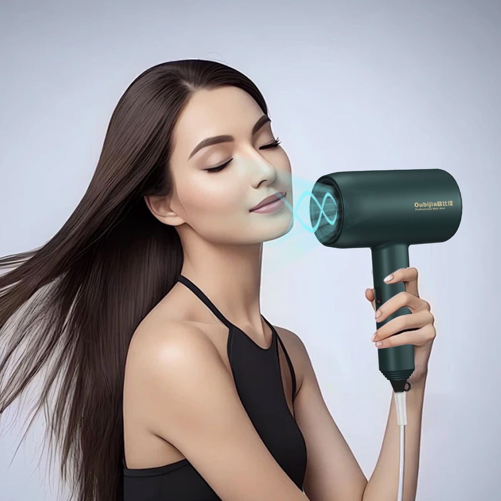 JunYeShi Hair Dryer - High-Speed Brushless Motor Negative Ionic Blow Dryer for Fast Drying, Low ...