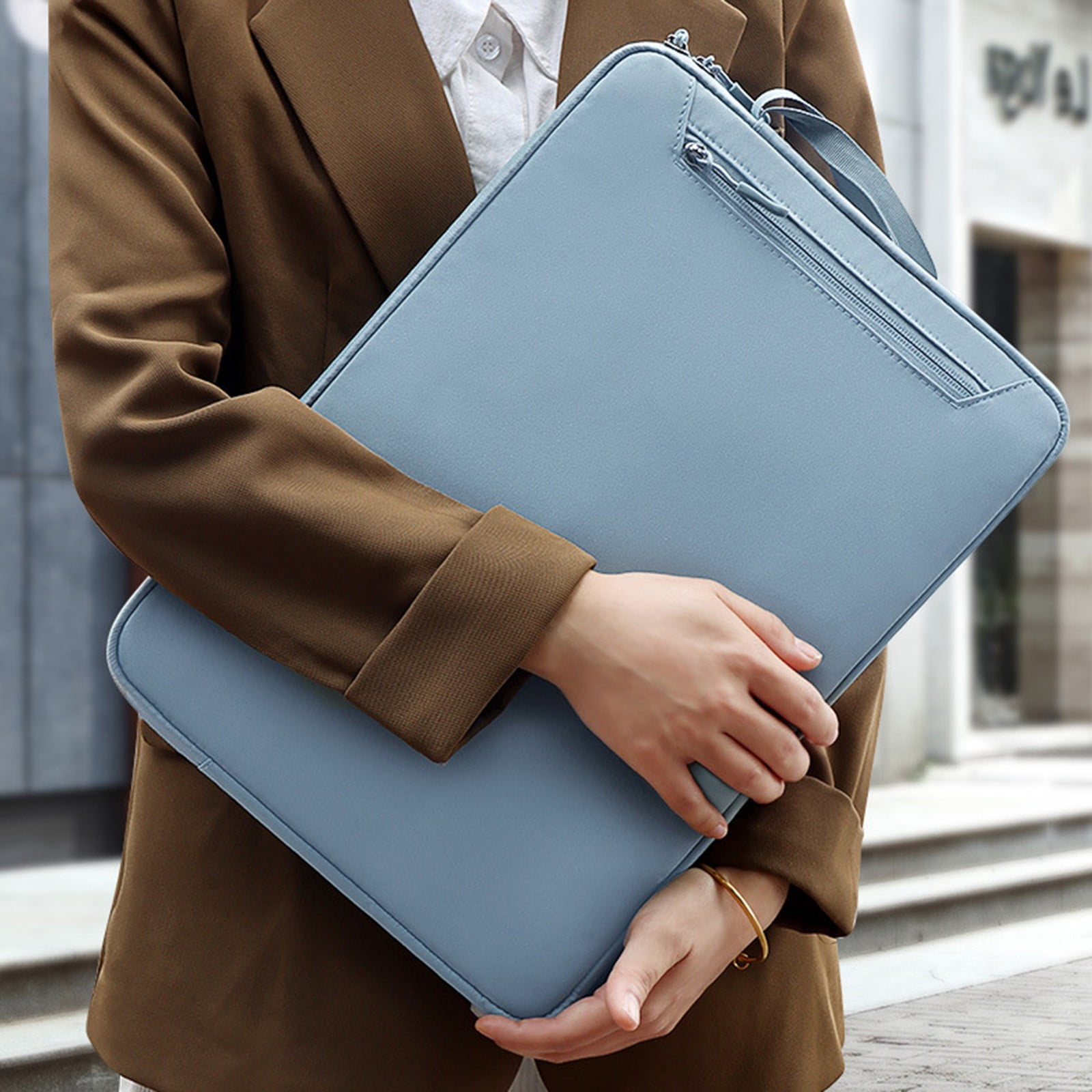 JunYeShi Laptop and Tablet Bag - 14.1-15.4 inch Double-Layer Storage ...