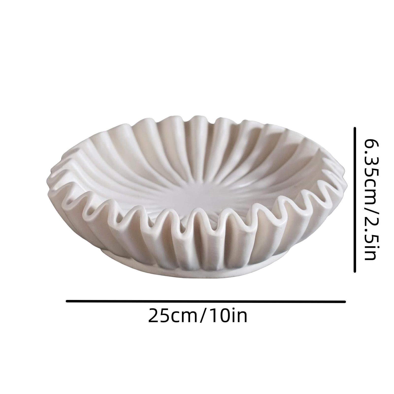 JunYeShi Ruffled Decorative Bowl for Living Room and Coffee Table Decor ...