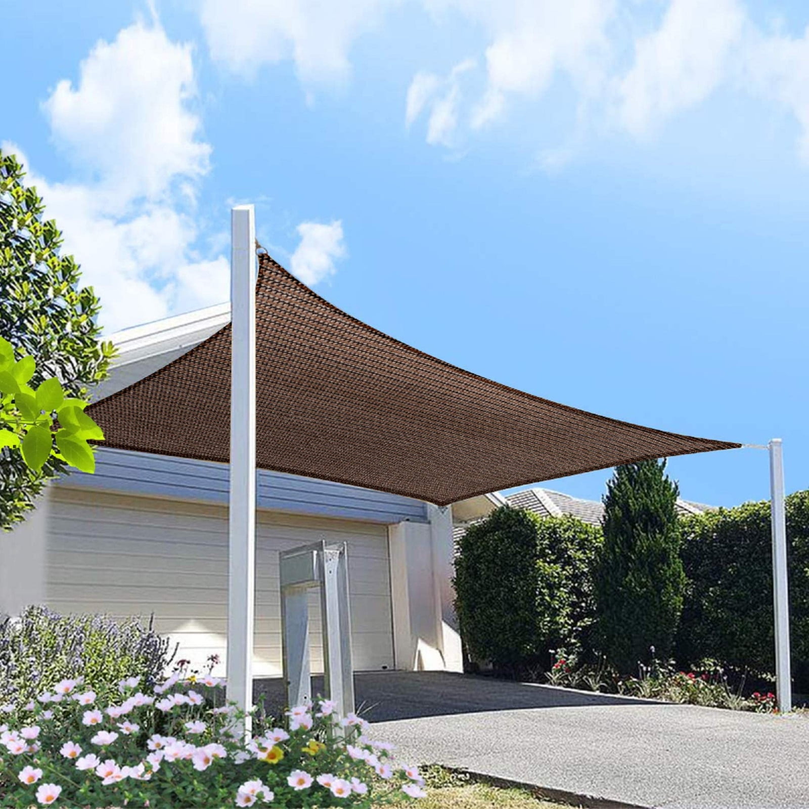JunYeShi Straight Flat Brink Shade Canopy, Rectangular Brown Outdoor Canopy, Fabric Cloth Awning ...