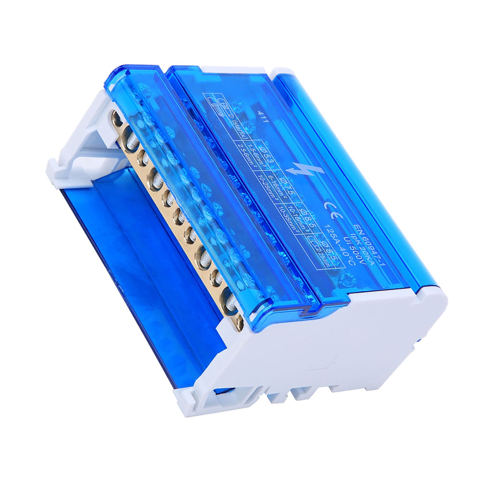 Junction Box Distribution Box with Blue Transparent Dust Cover Din Rail ...