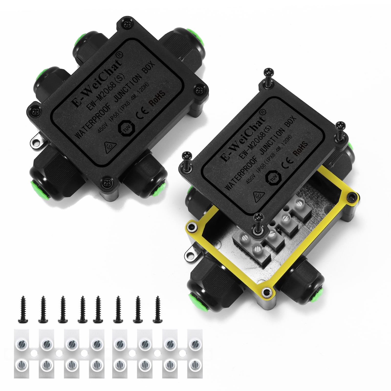 Junction Box Outdoor, 5 Way Electrical Junction Box Waterproof IP68 ...