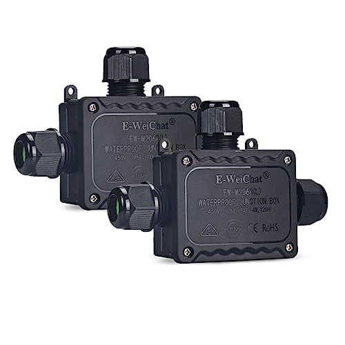 Junction Outdoor Waterproof Electrical ,3-Way,IP68 Black Outdoor M25 ...