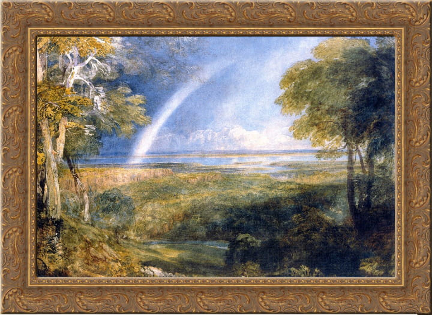 Junction of the Severn and the Wye with a Rainbow 24x18 Gold Ornate ...